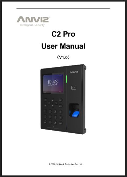 Anviz C2 Pro Fingerprint & RFID Time and Attendance Terminal - Idency Anviz C2 Pro Fingerprint & RFID Time and Attendance Terminal - Idency