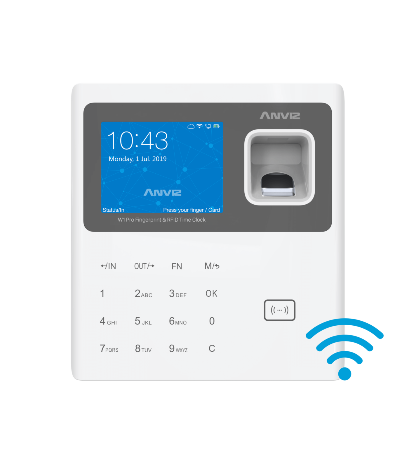 Anviz W1 Pro Colour Screen Fingerprint & RFID Clocking in Machine